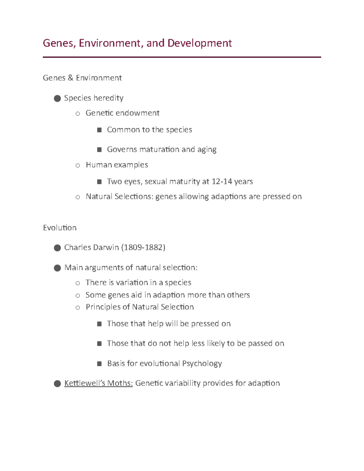 Chapter 2 - Genes, Environment, and Development Genes & Environment ...