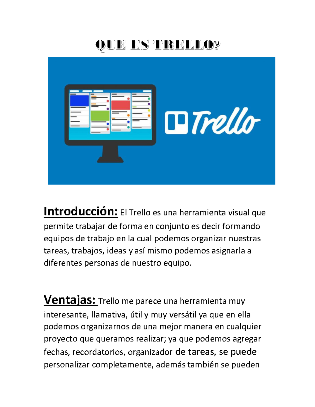 Dificultades Sobre LA Herramienta Trello - Introducción: El Trello es ...