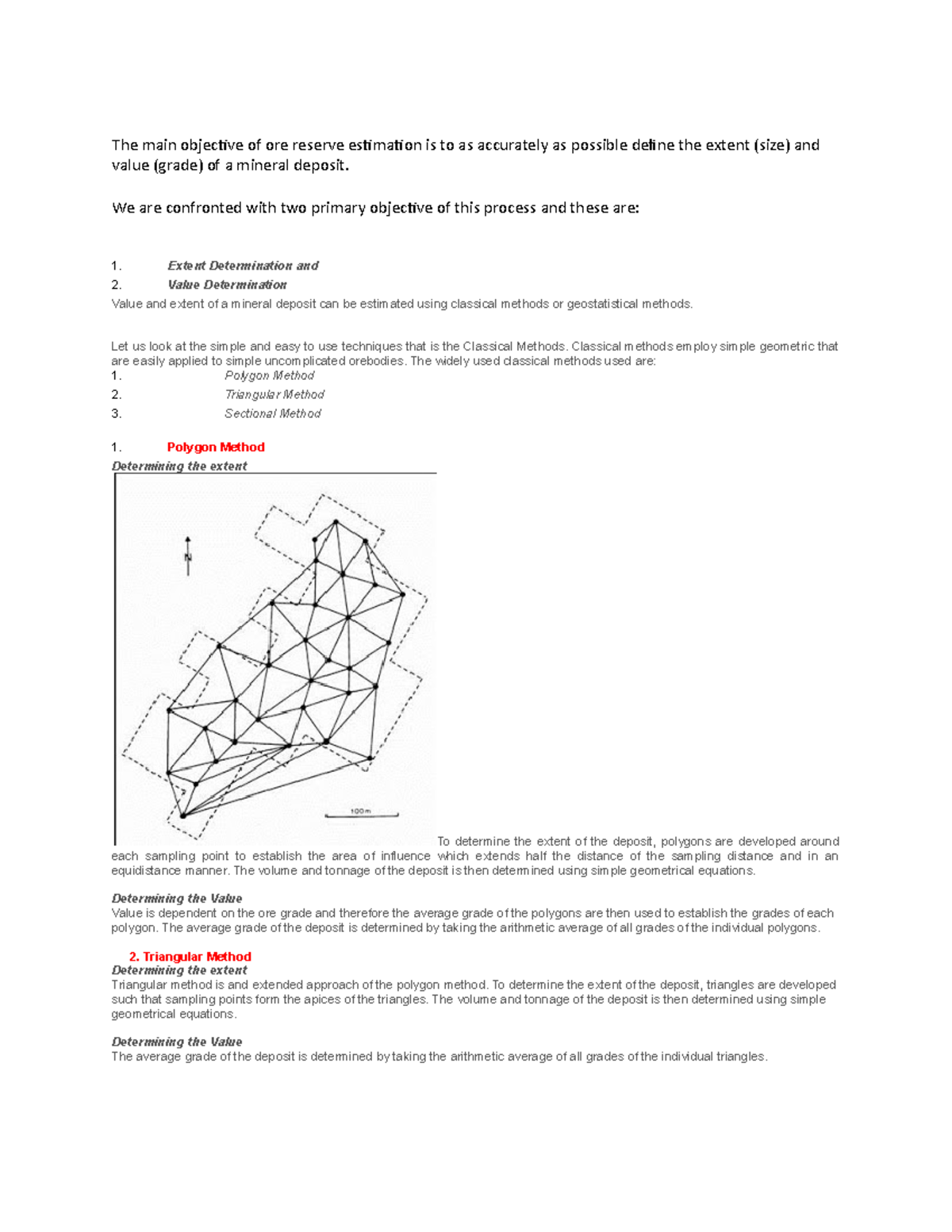 ORE Reserve Estimation Methods - The main objective of ore reserve ...