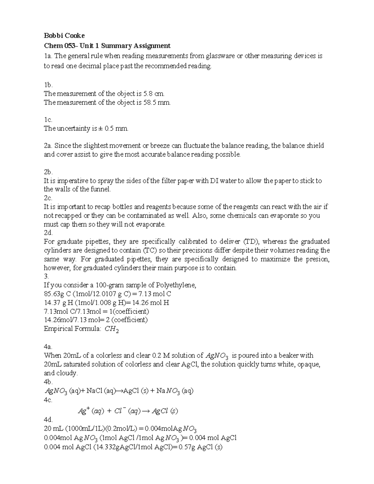 Unit Summary 1 - This is a large assignment for the course which ...