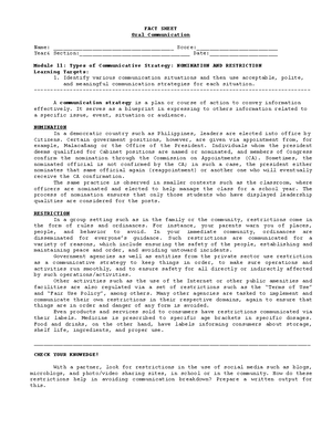 Fact sheet - Topic Control - FACT SHEET Oral Communication Name: - Studocu