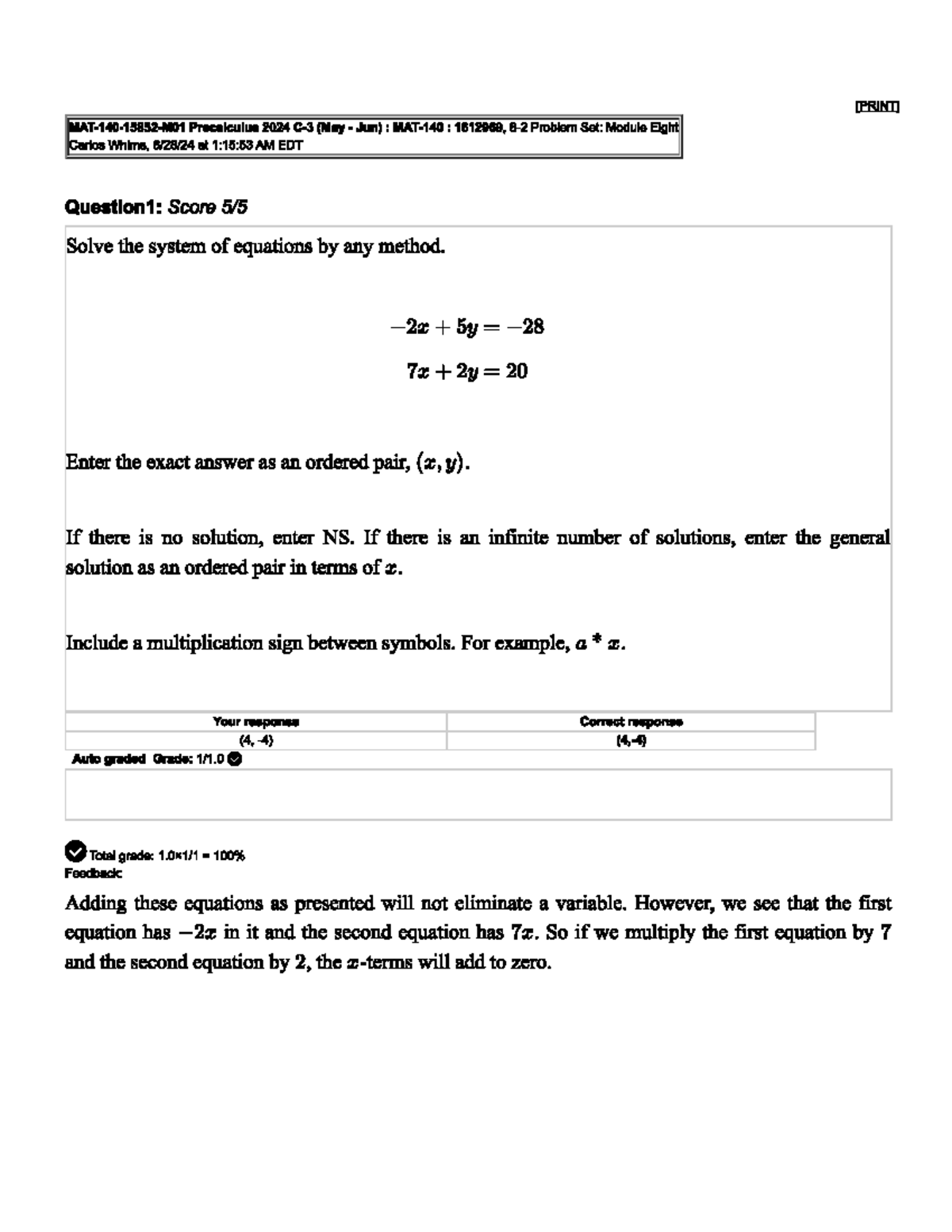 MAT-140 Module 8 8-2 Problem Set - Precalculus 2024 (May Jun ...