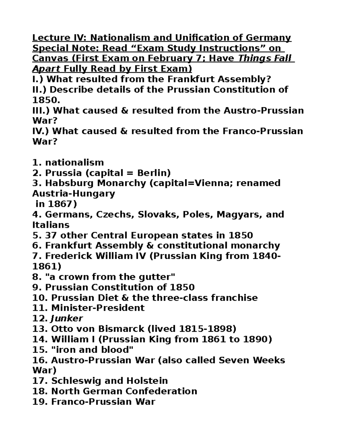 Wh2Nationalism Terms 2017 - Lecture IV: Nationalism and Unification of ...