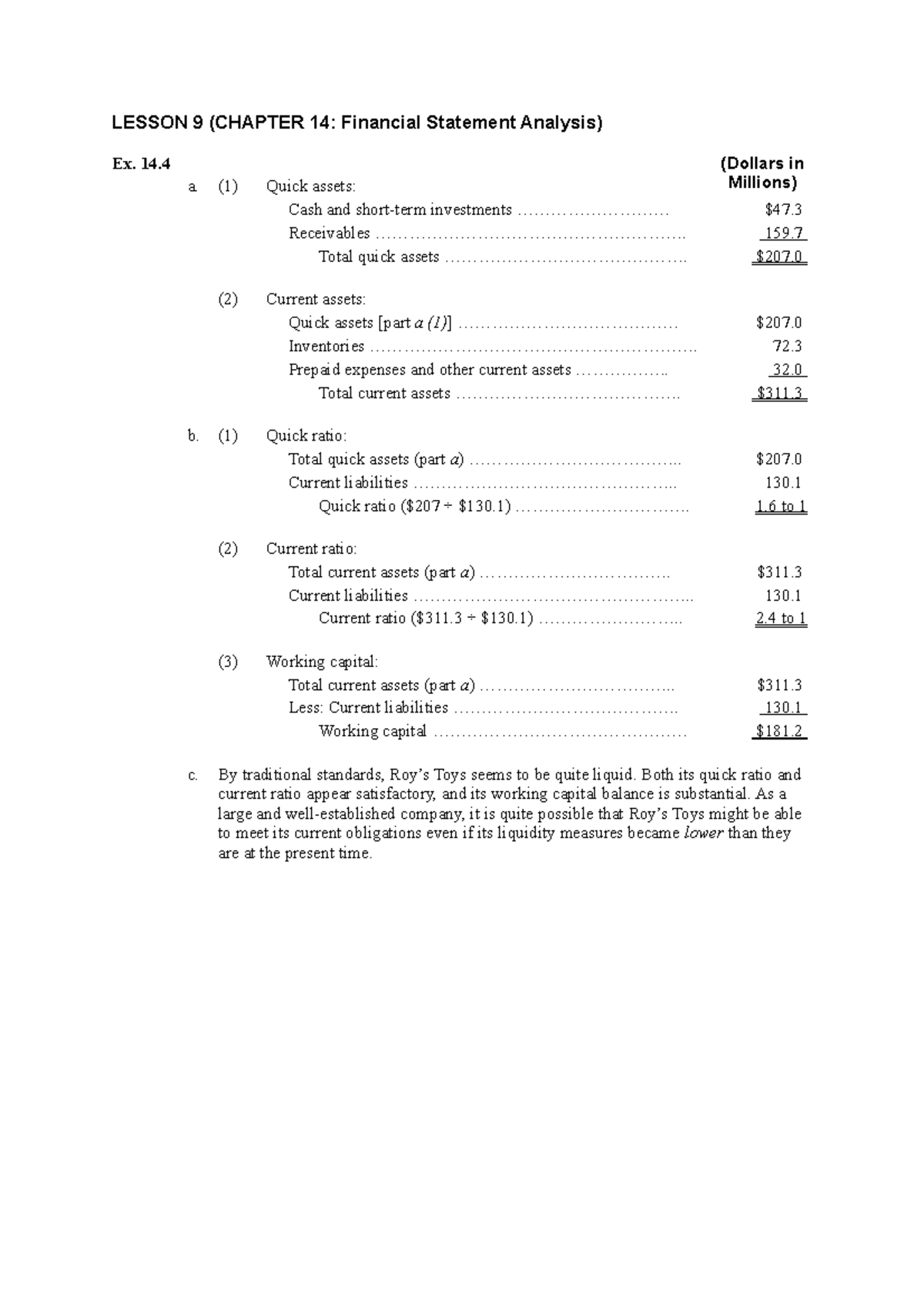 ADC605- Chapter 14 assignment - LESSON 9 (CHAPTER 14: Financial ...