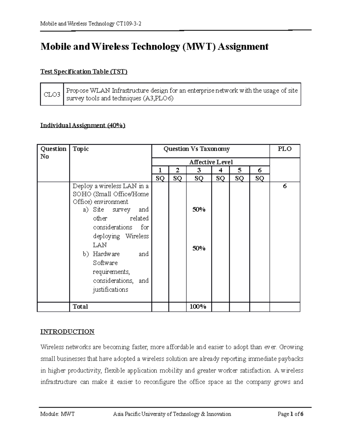 APU Individual MWT Assignment Question - Mobile and Wireless Technology ...