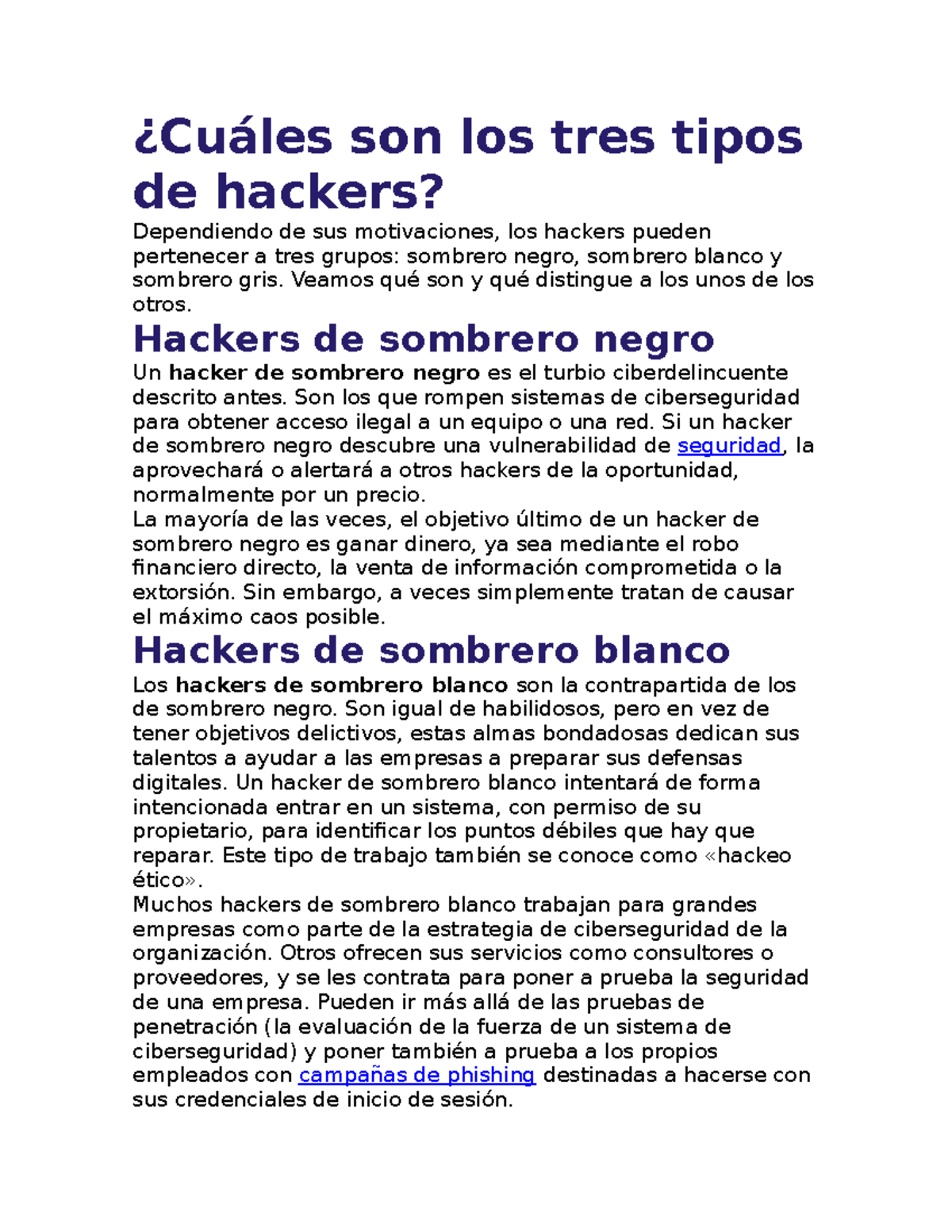Hacking etico practicas y soluciones - ¿Cuáles son los tres tipos de ...
