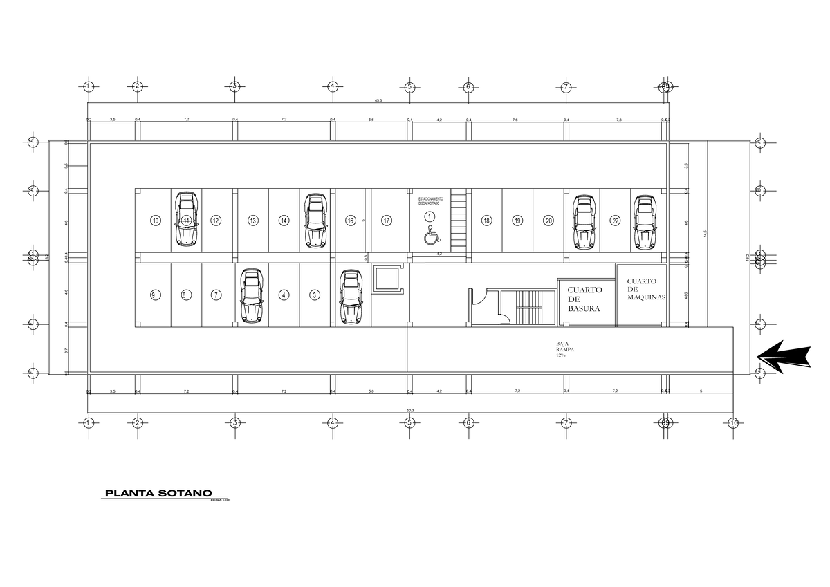 Sotano - ESTACIONAMIENTODISCAPACITADO CUARTO CUARTODEMAQUINAS - PLANTA ...
