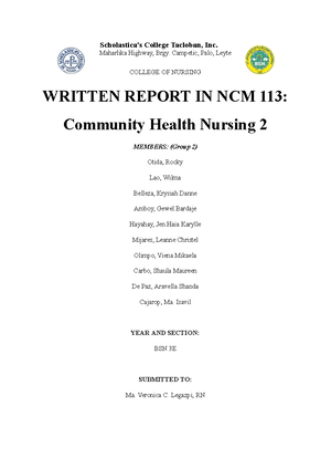 Overall CHN Handouts - CHN notes - COMMUNITY HEALTH NURSING Primary ...