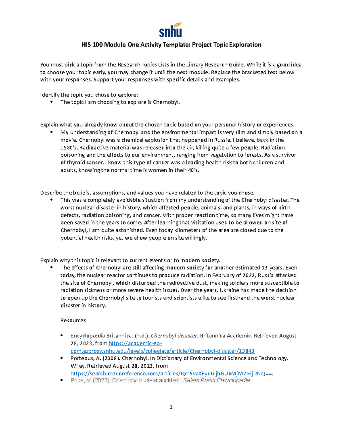 His 100 - mod 1 - His 100 - mod 1 - HIS 100 Module One Activity ...