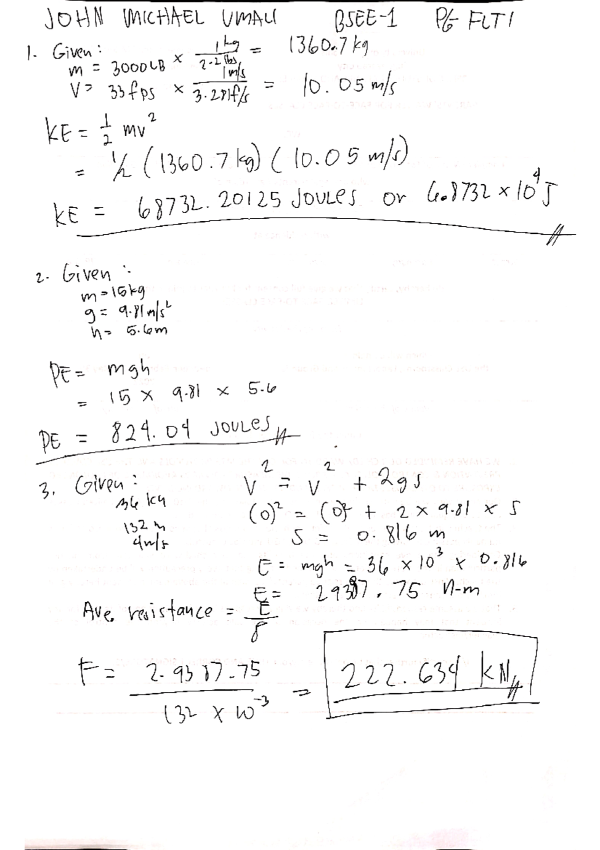 847 Physics FLT1 Umali JOHN Michael - Electrical Engineering - Studocu