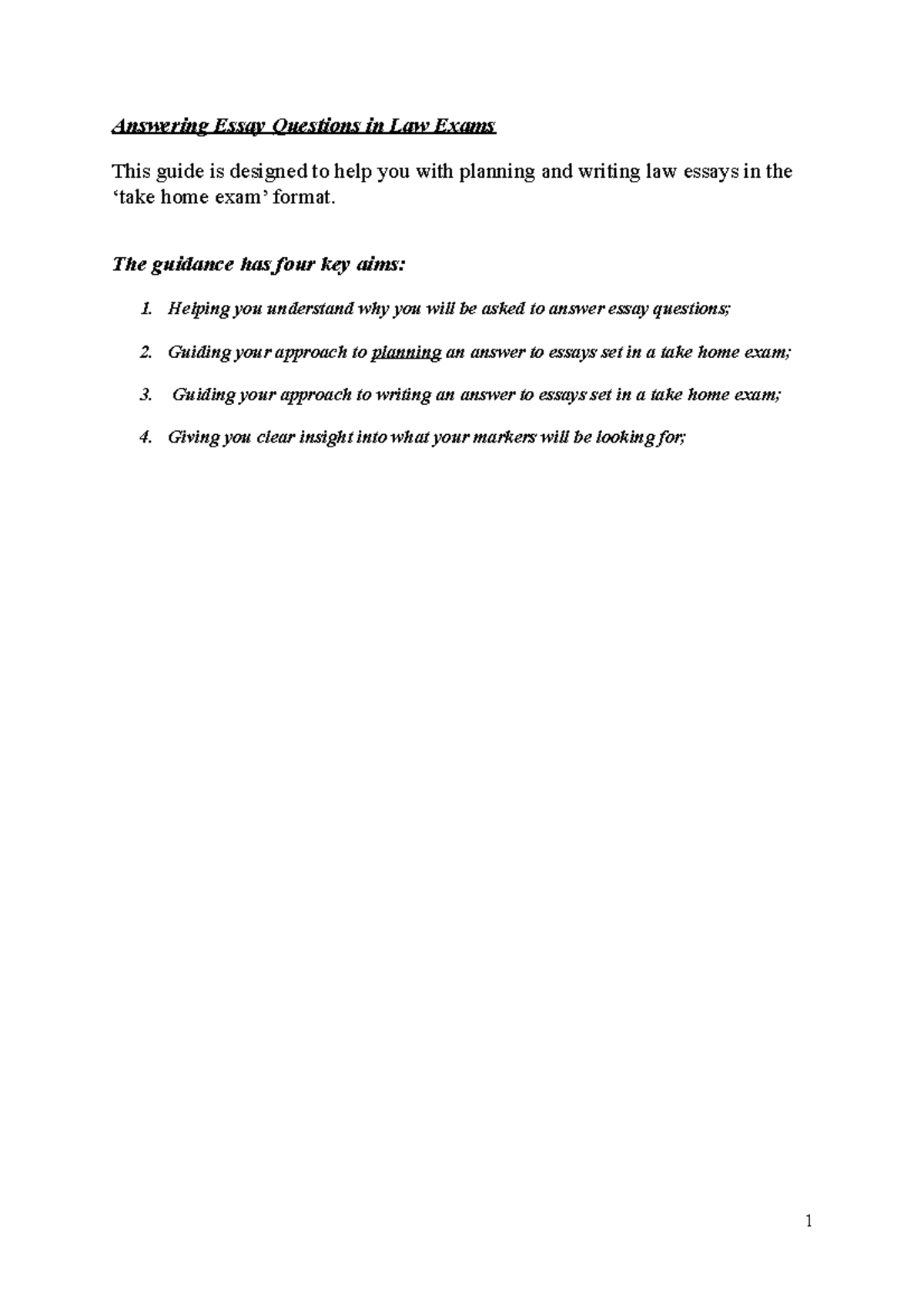 Guidance-Writing Essay Questions for e-Exam - Answering Essay Questions ...