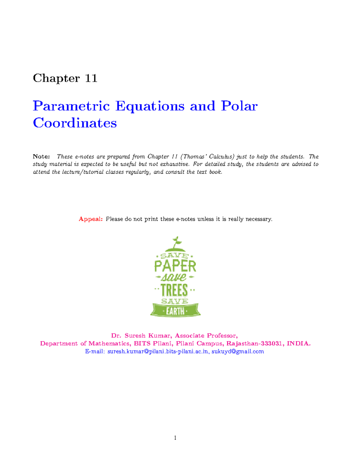 Chap 11 Polar Coordinates - Chapter 11 Parametric Equations and Polar ...
