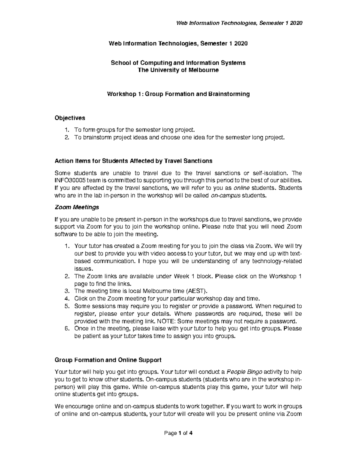 Workshop 1Guide - Warning: TT: undefined function: 32 Web Information Technologies, Semester 1 ...