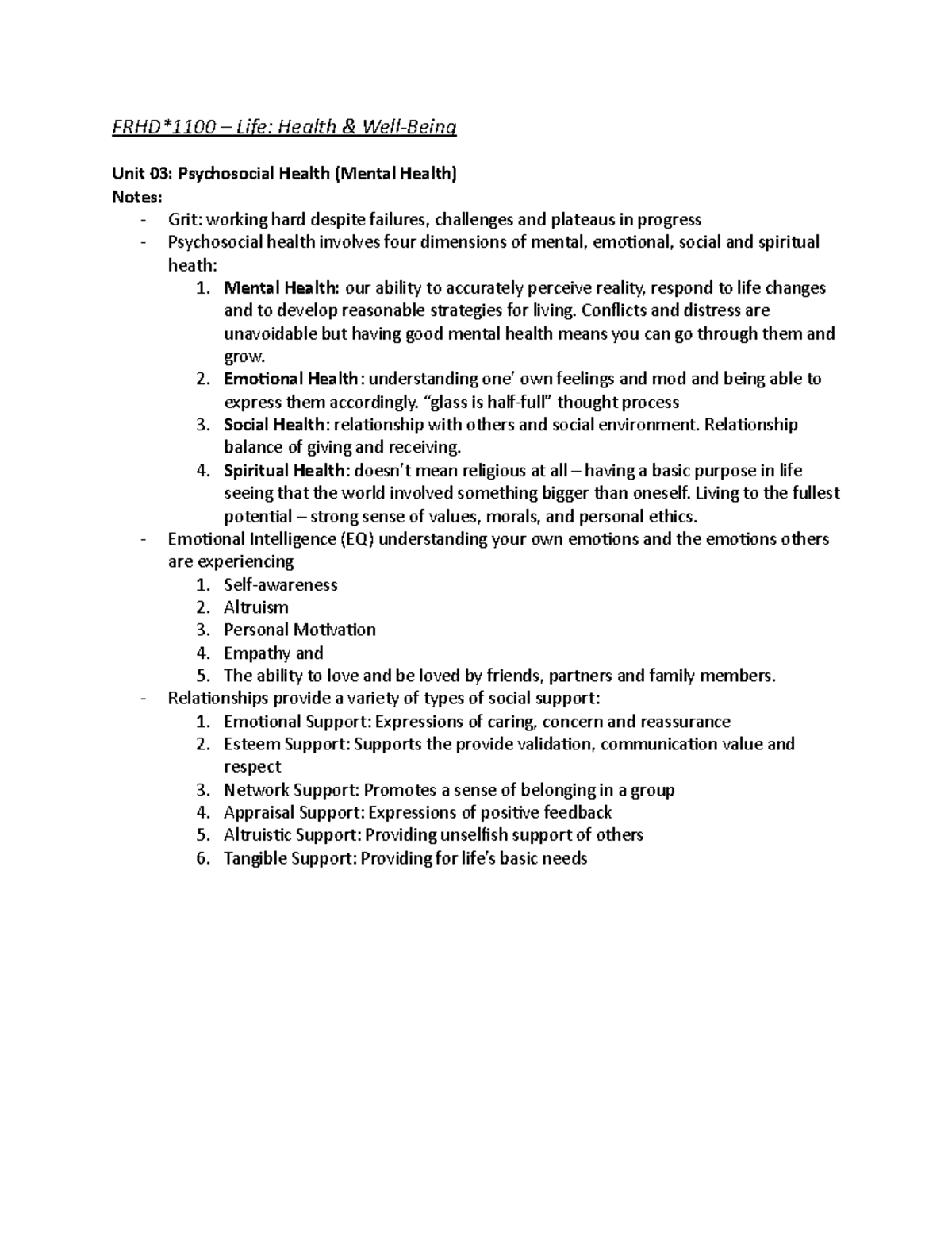 Week3 Unit3:Ch2 - Unit 3: Mental Health - Life: Health Unit 03 ...