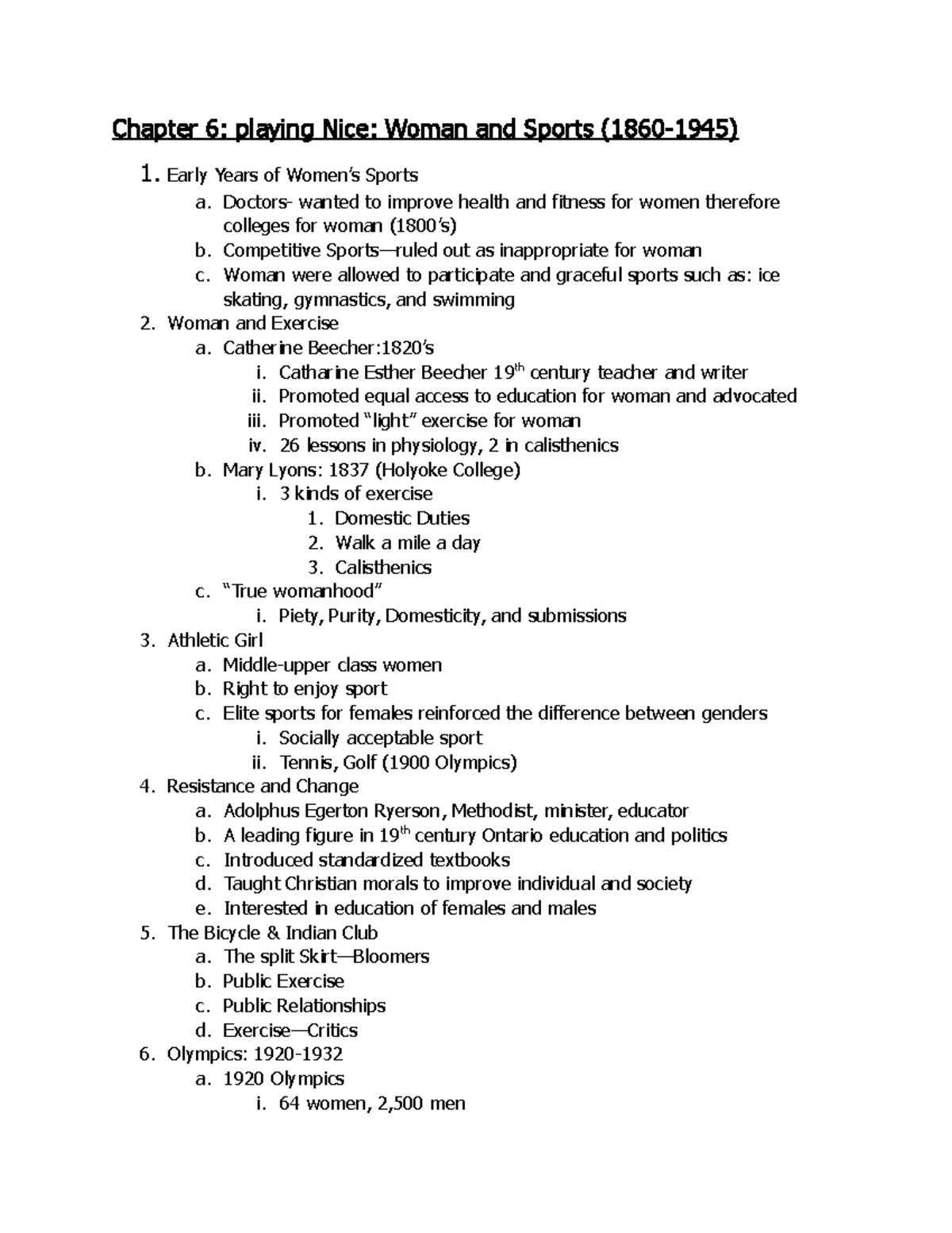 Chapter 6 Women and Sport- 1860-1945 - Chapter 6: playing Nice: Woman ...