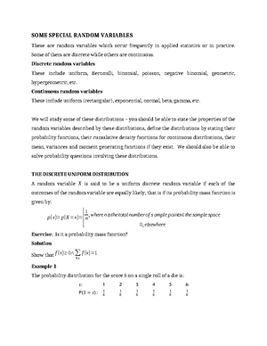 Uniform distribution - Assignment - Probability and Statistics - THE ...