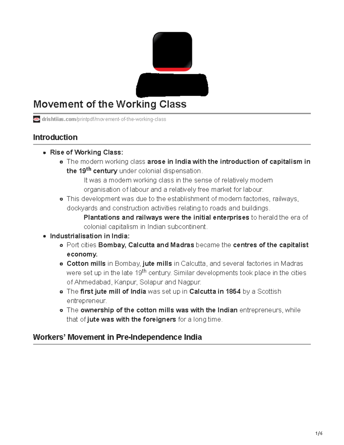 Trade Union-Working Class Movement - Movement of the Working Class ...