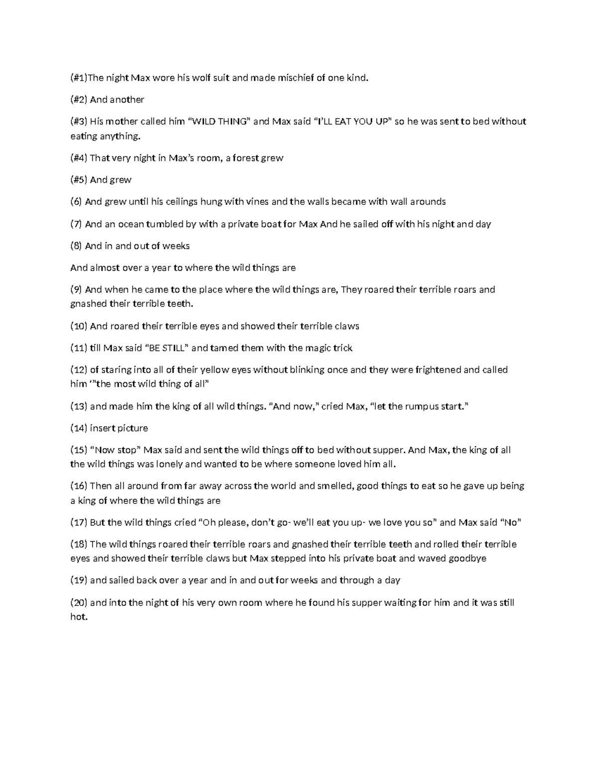 Where the wild things are (dialogue) - (#1)The night Max wore his wolf ...