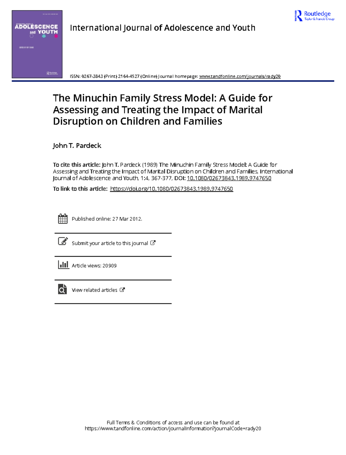 The Minuchin Family Stress Model A Guide for Assessing and Treating the ...