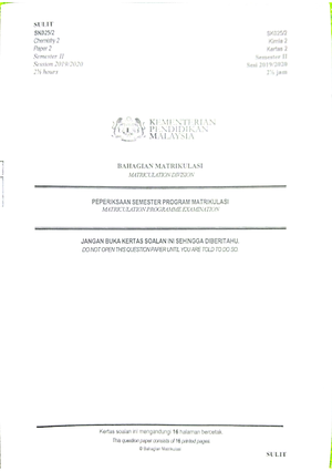 Chemclone SK025 21 22 - past year questions - SULIT SK025 SK Chemistry ...