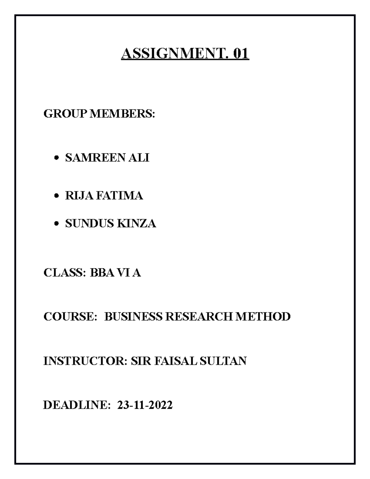 Brm report - THIS ASSIGNMENT IS RELATED TO BUSSINESS REASEARCH METHOD ...