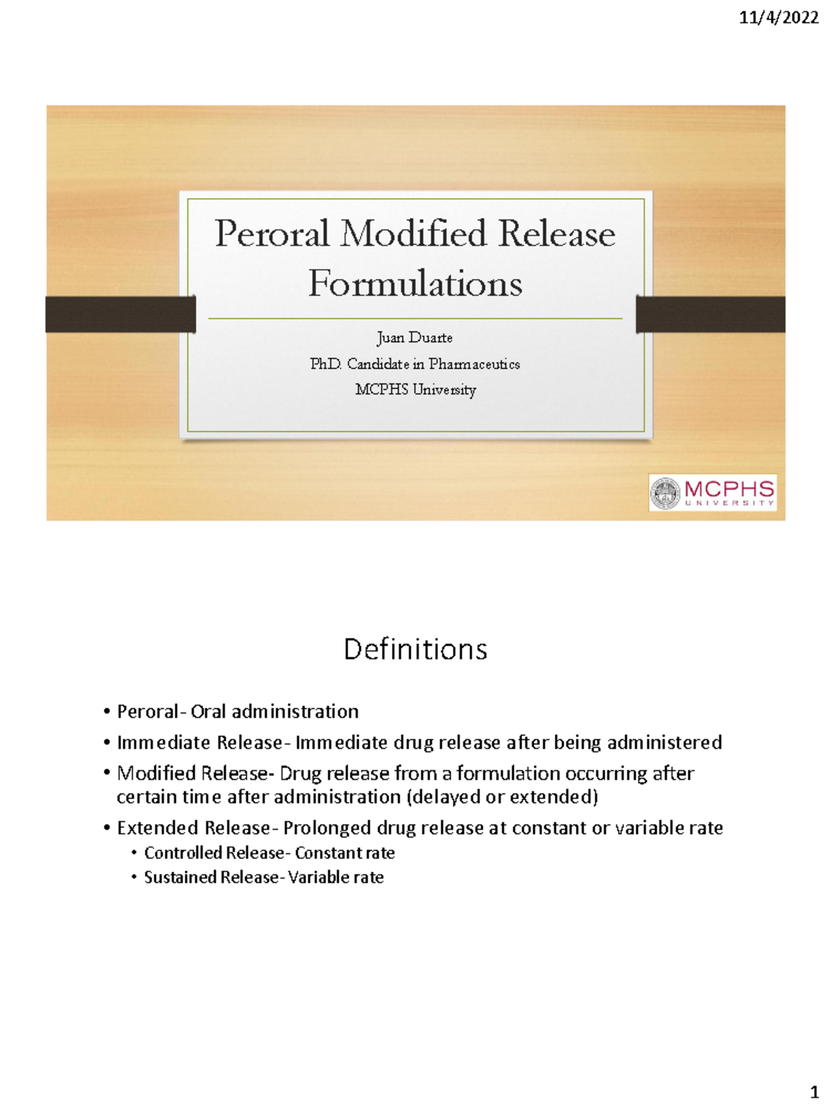 Chapter 12 Peroral MR JD 11 - Peroral Modified Release Formulations ...