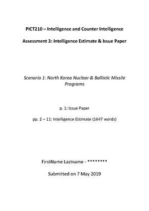 Issue Paper Example - 2 - 2019 - Issue paper: PICT Issue: The South ...