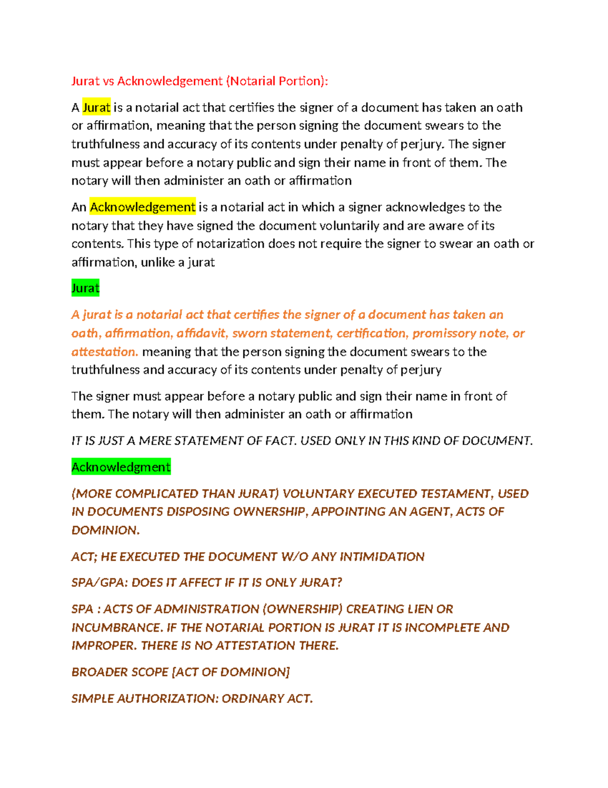 Jurat vs Acknowledgement - The signer must appear before a notary ...