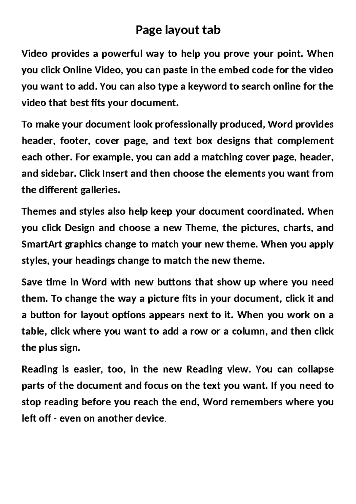 Word - abcd - Page layout tab Video provides a powerful way to help you ...