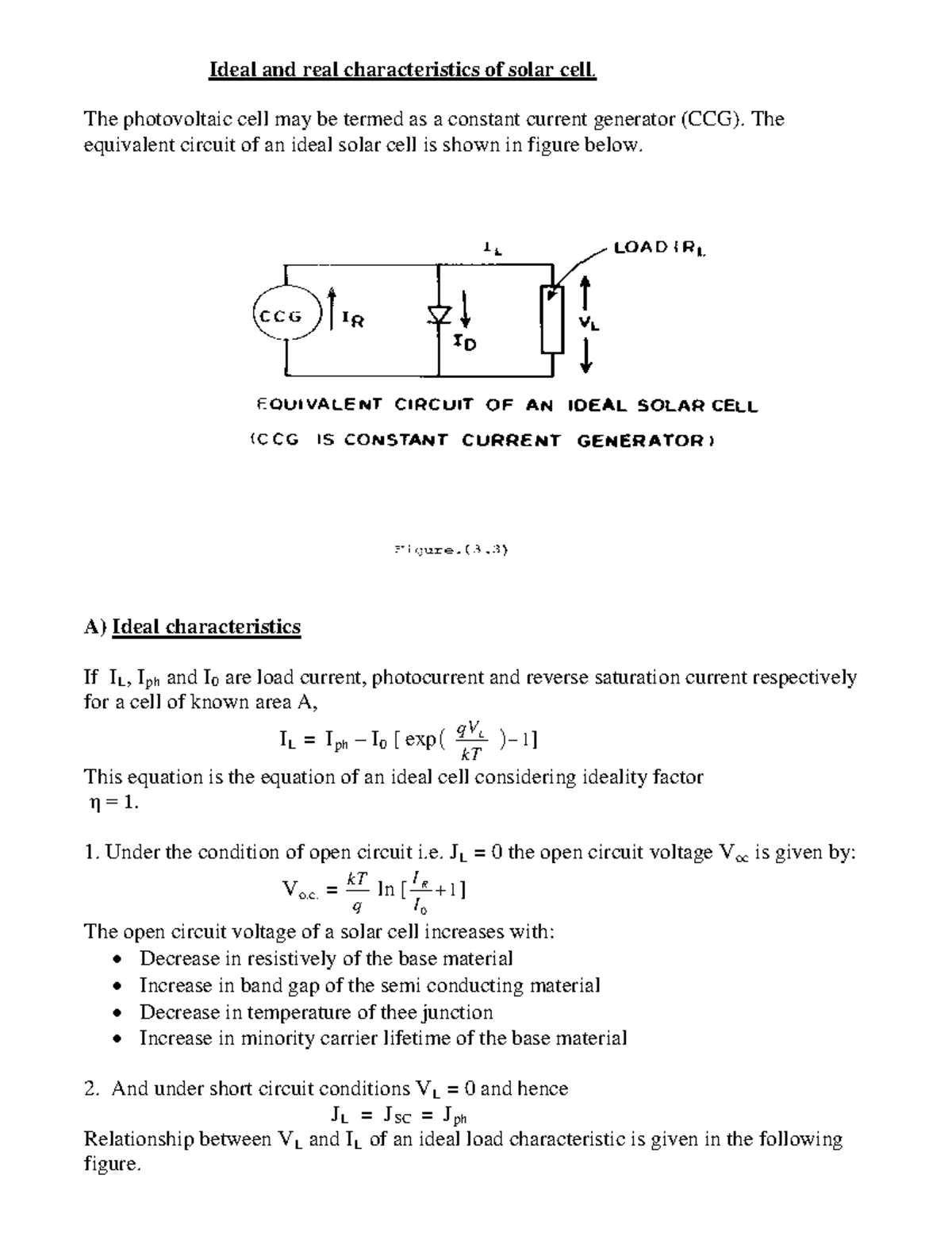 00. Different characteristics of solar cell - 3 - Ideal and real ...