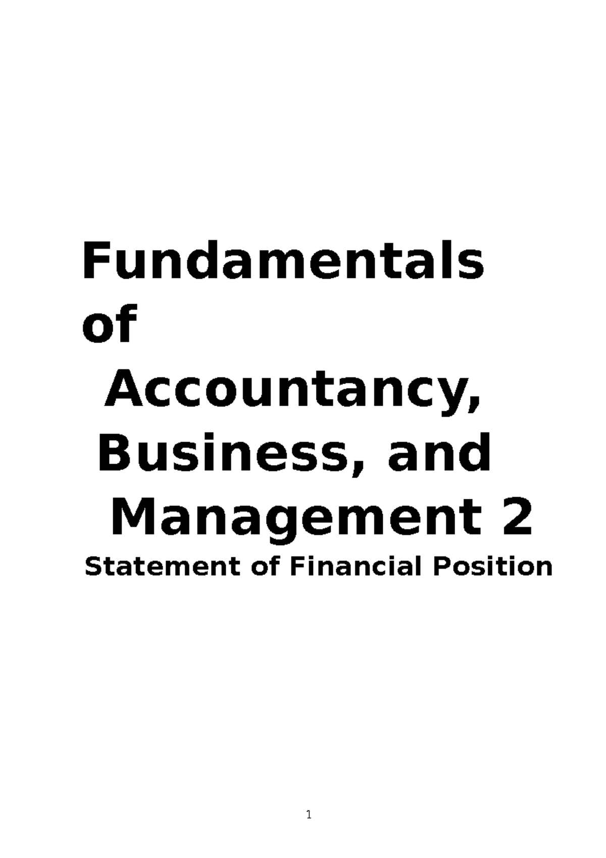 FABM2-M1-edited - Module for students - Fundamentals of Accountancy ...