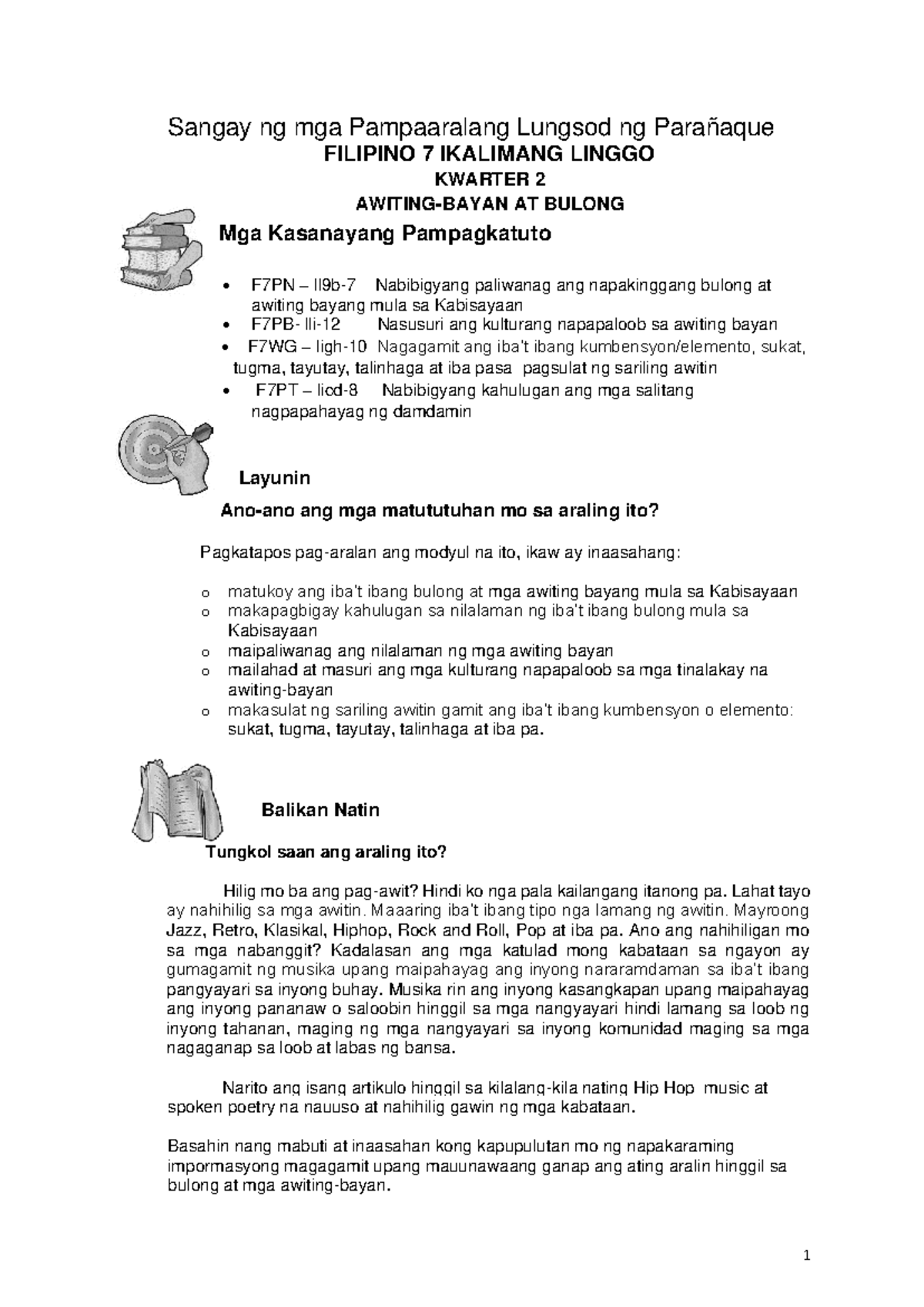 Filipino Grade 7 Module Quarter 2 Week5 - Sangay ng mga Pampaaralang ...