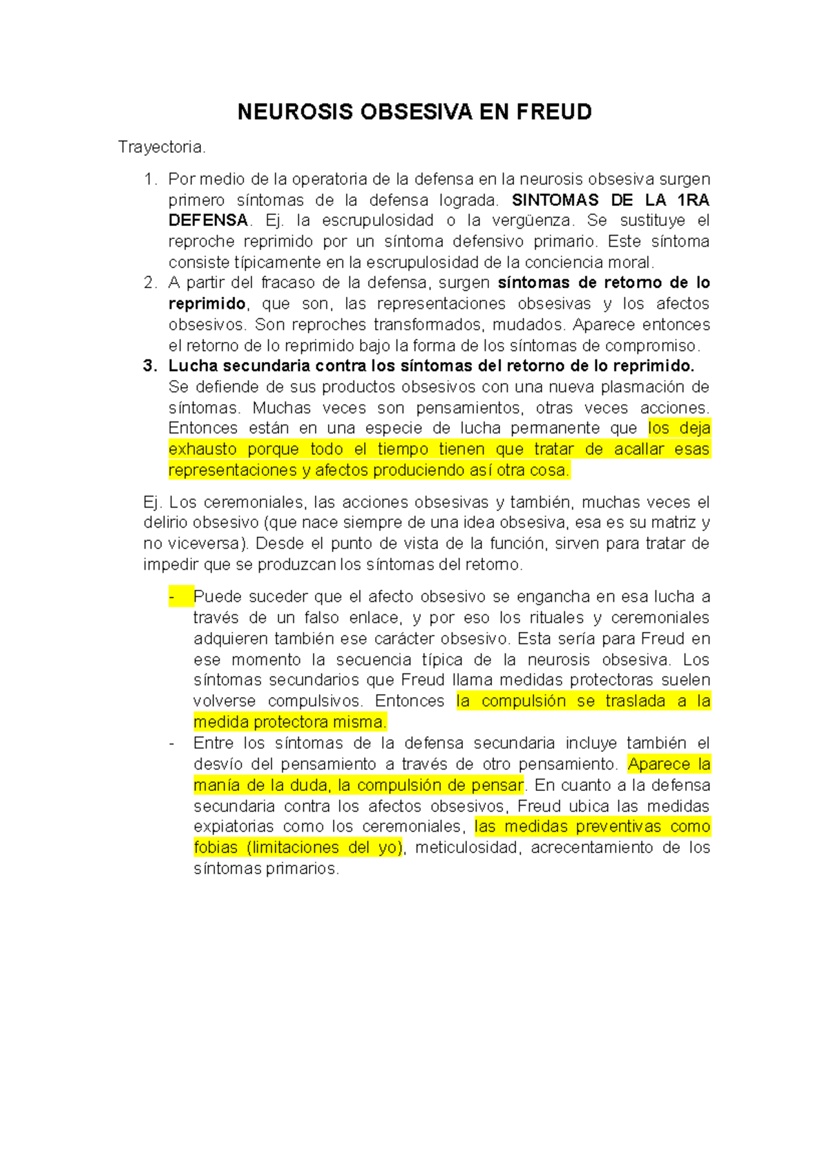 Resumen Neurosis Obsesiva Freud 2021 - Psicopatologia 1 - UNLP - Studocu