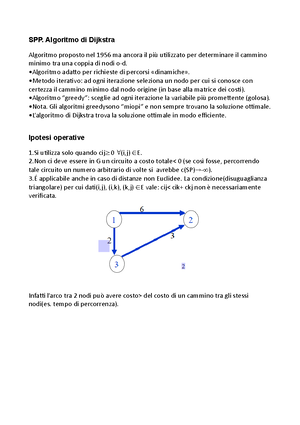 Schema secondo compitino - Ottimizzazione su rete: grafi Grafi: Grafo G (V,E) V insieme dei nodi ...