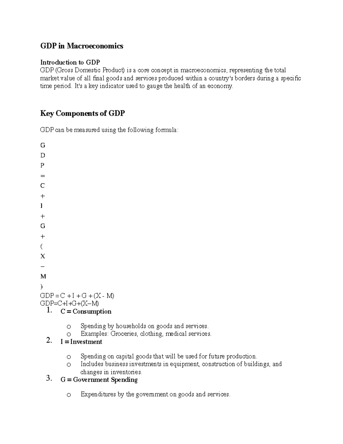 Gdp chapt 1 - what is gdp and how to calculate it - GDP in Macroeconomics Introduction to GDP ...