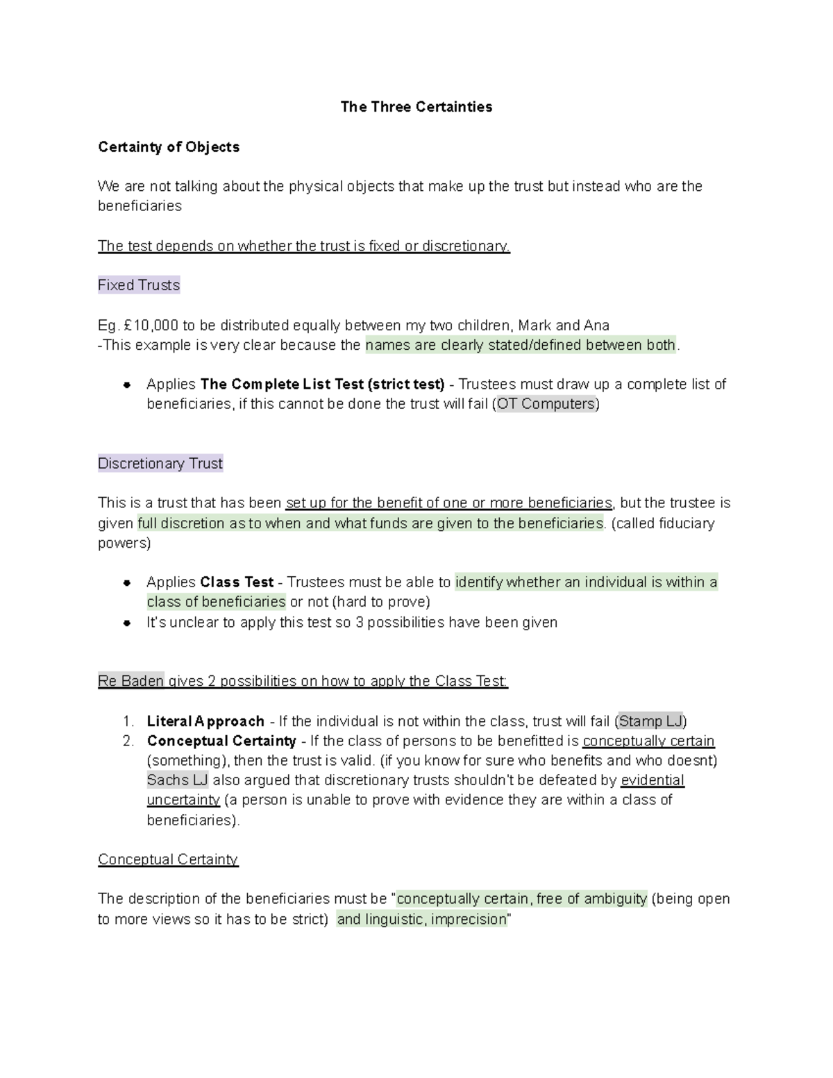 Certainty of Objects - The Three Certainties Certainty of Objects We are not talking about the ...