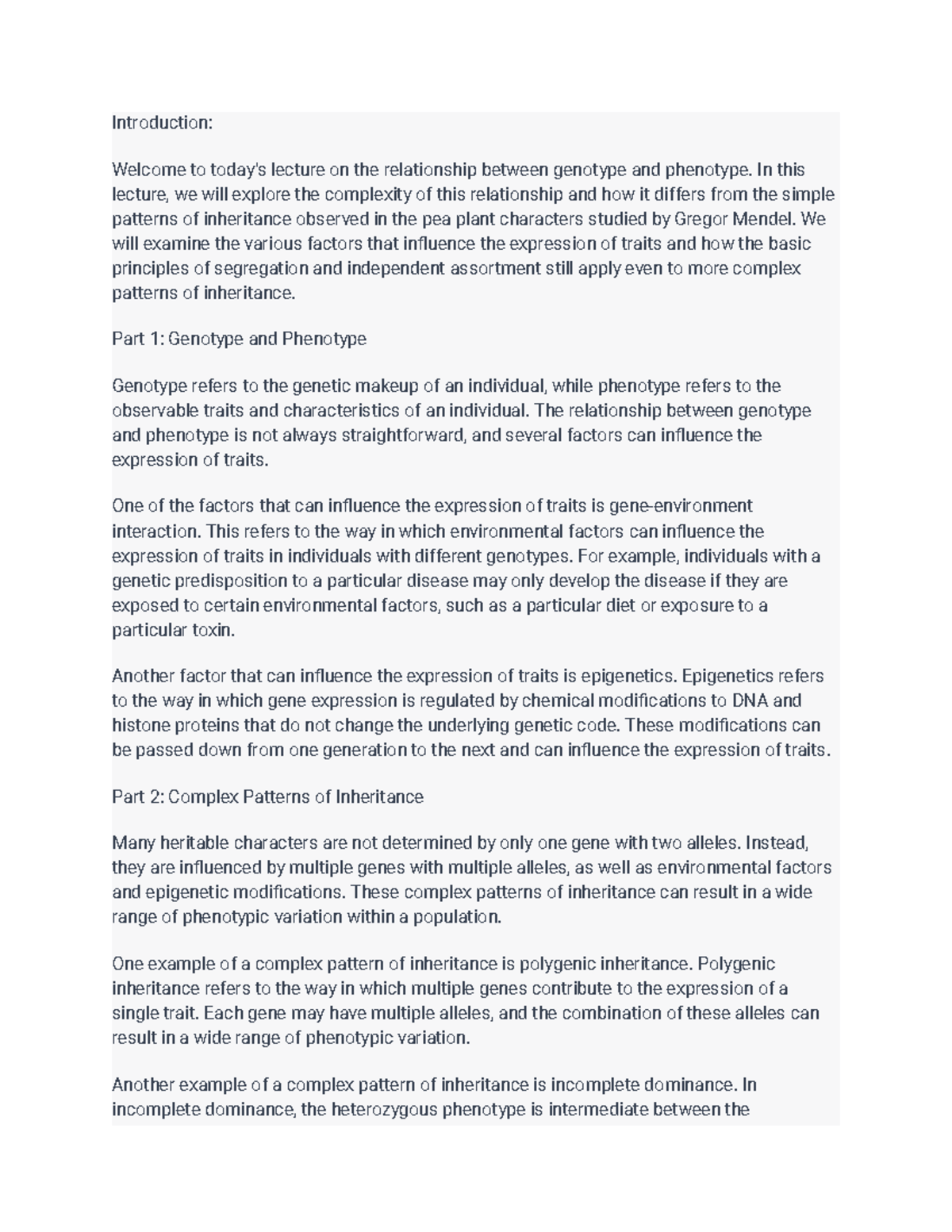 BIO1020 lecture notes 23 - Introduction: Welcome to today's lecture on ...