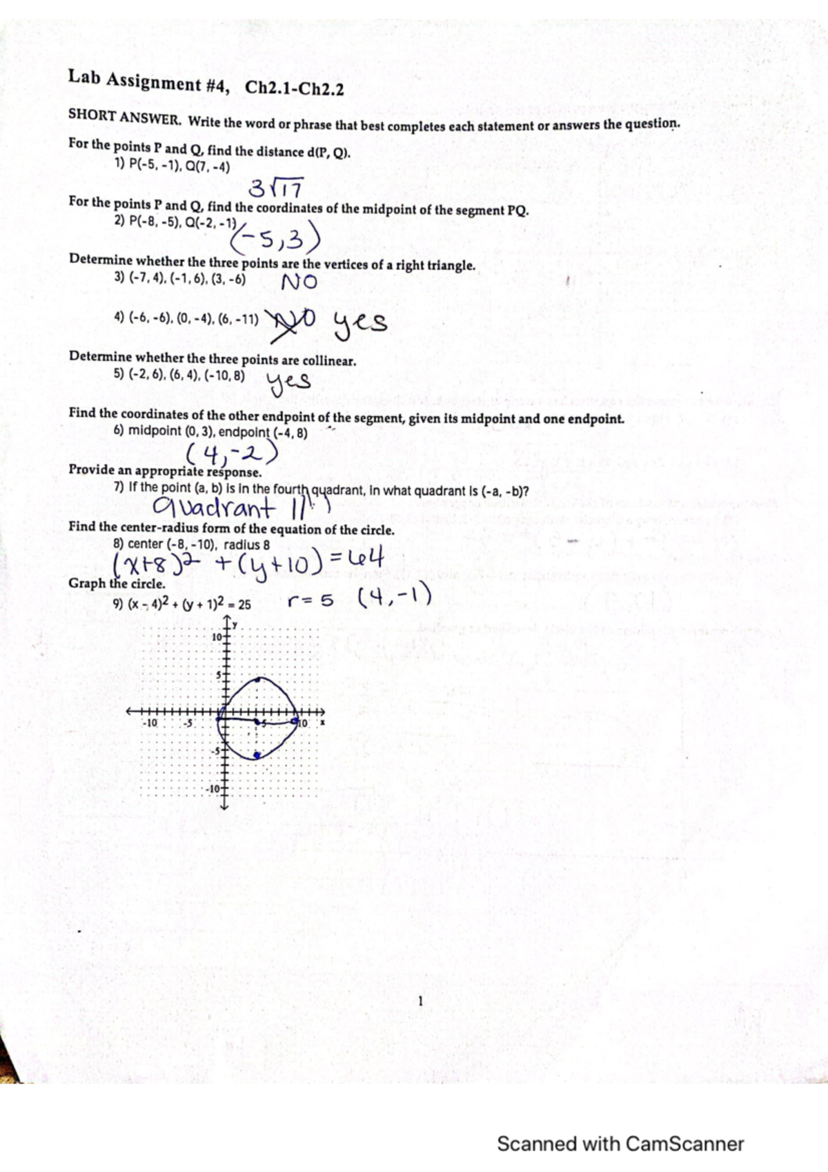Lab 4-2 - Lab assignment with some answers and steps for each problem ...