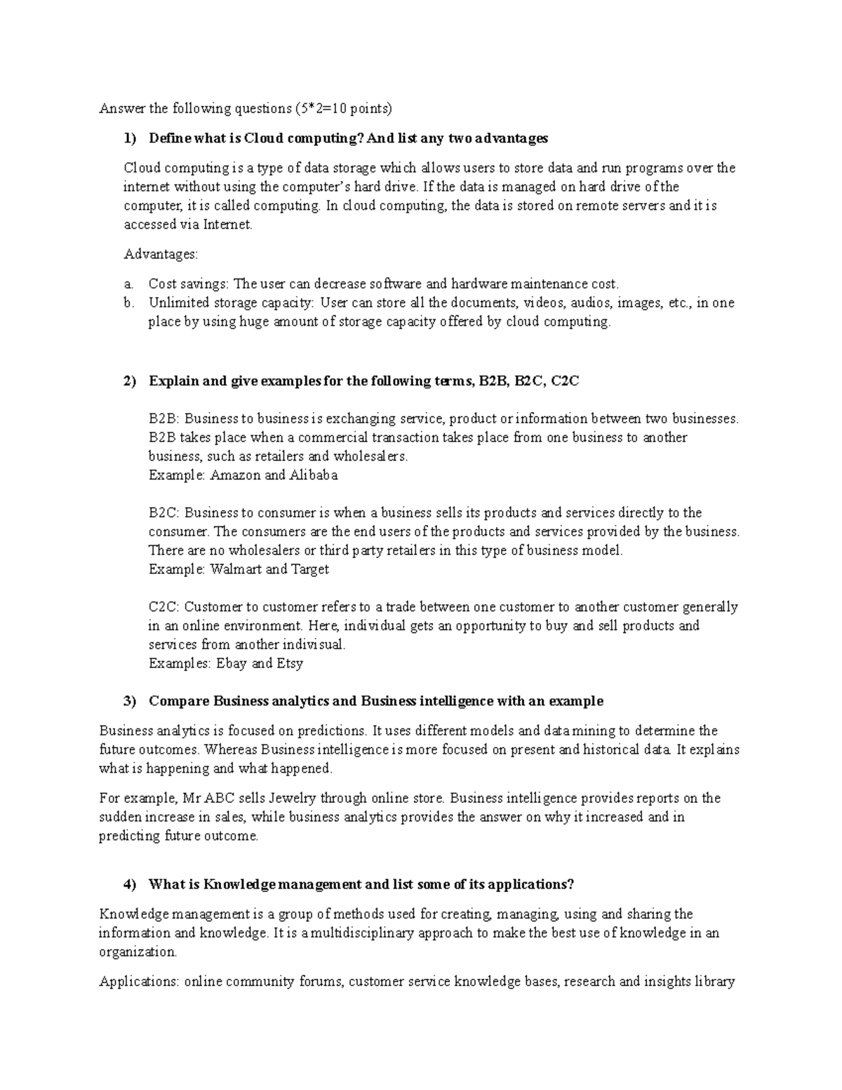 Final EXAM ans - 2801 - Centennial College - Studocu