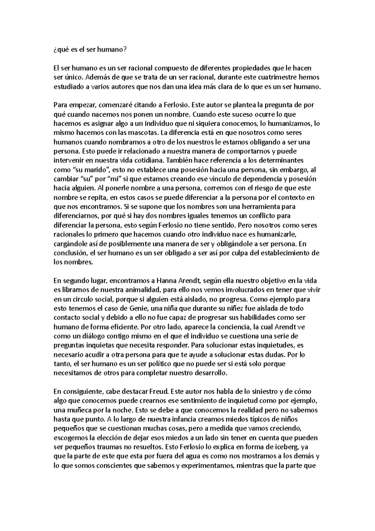 Qué es el ser humano copia - ¿qué es el ser humano? El ser humano es un ...