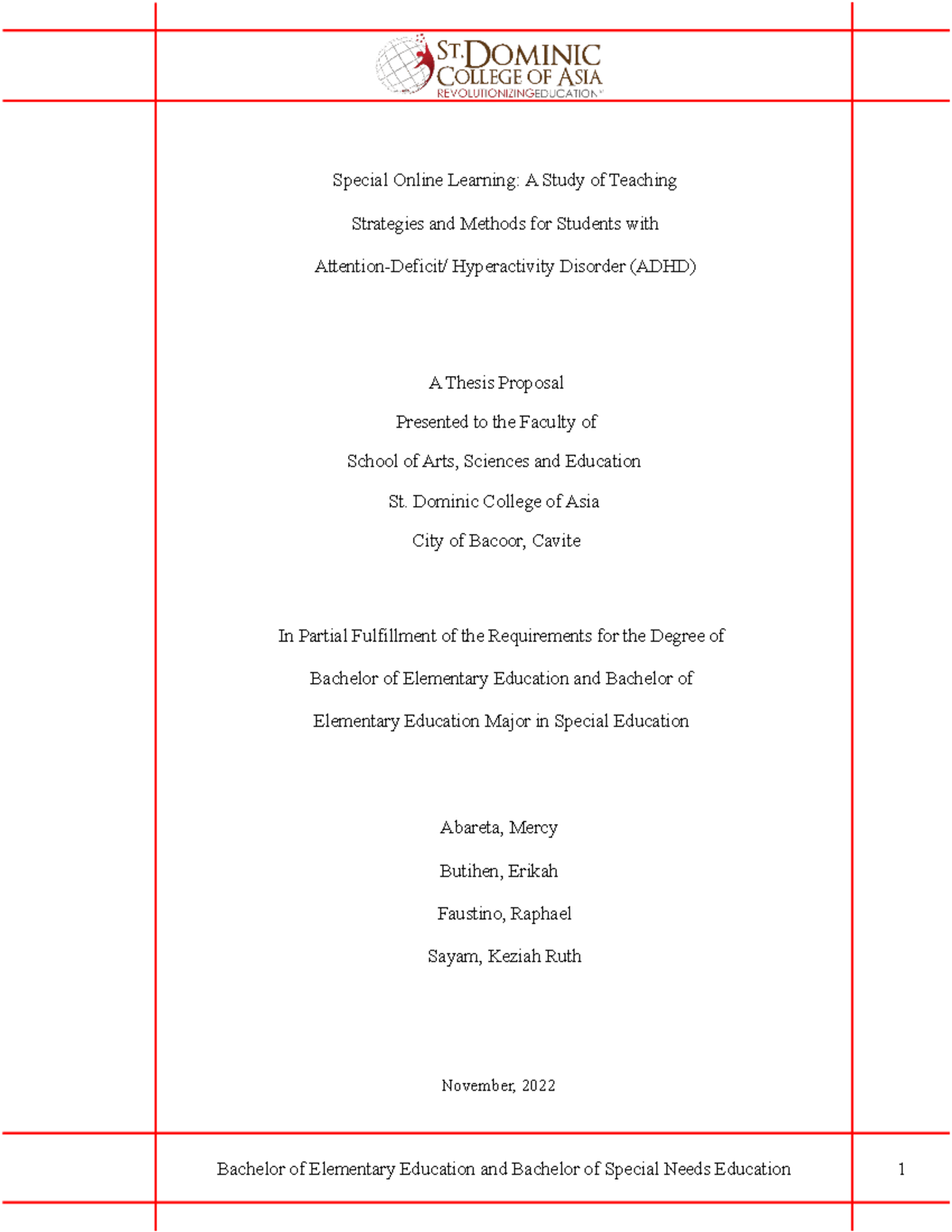 BEED Bsned Title Proposal 4 - Special Online Learning: A Study of Teaching Strategies and ...