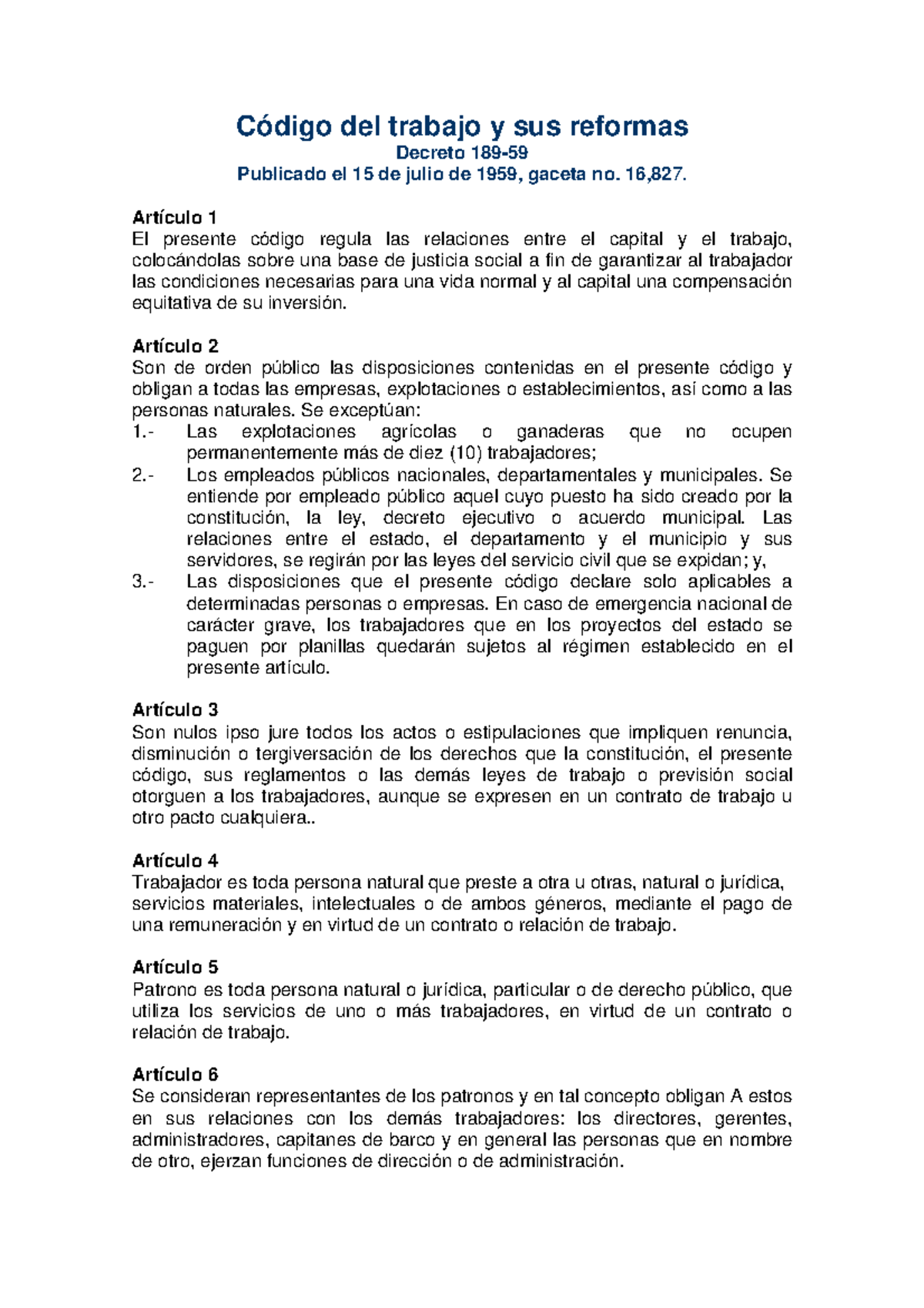 Codigo del trabajo Honduras - Código del trabajo y sus reformas Decreto ...