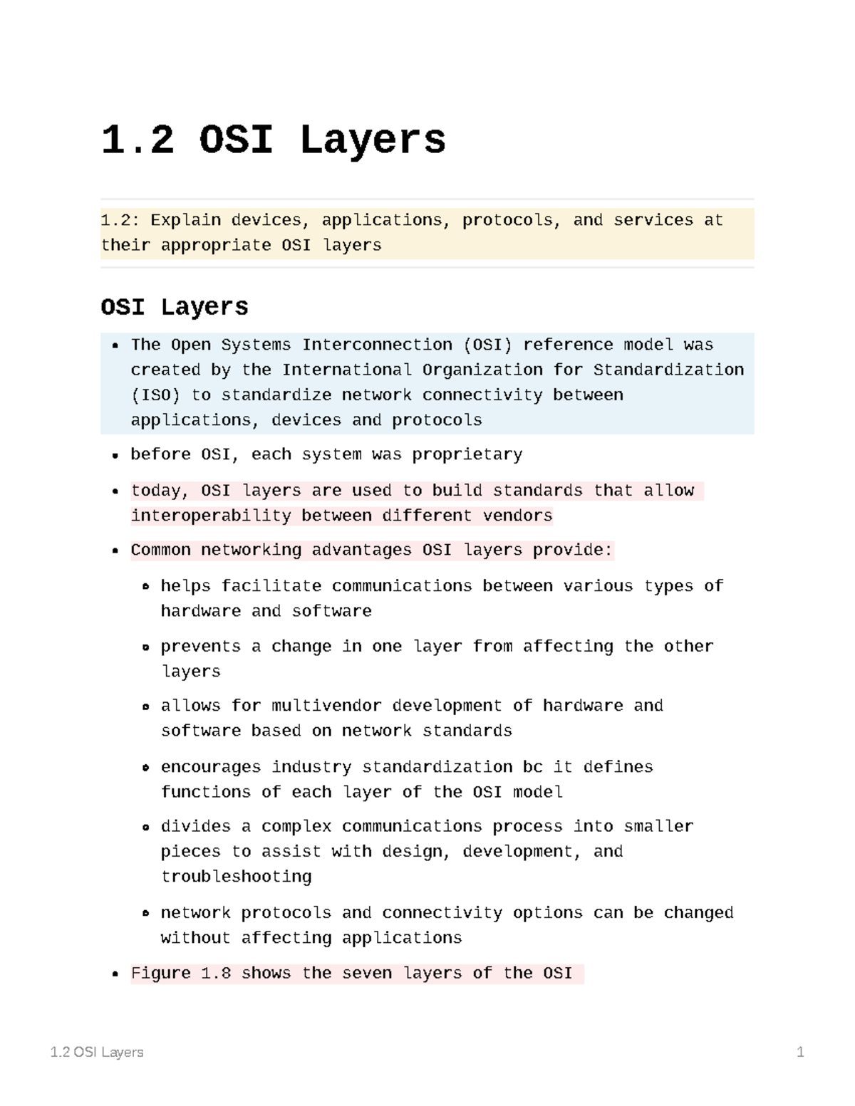 1.2 OSI Layers - IT273M1 CompTIA+ Network Review Guide, 4th Edition ...