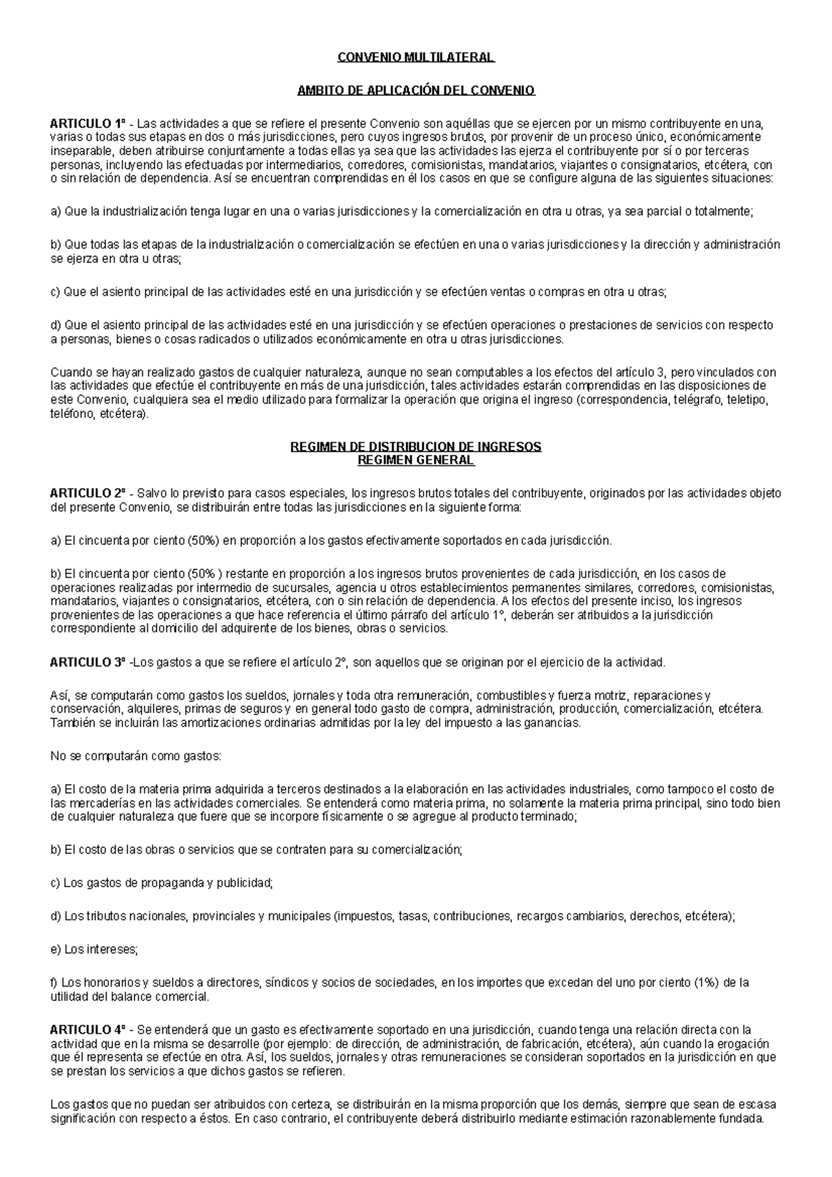 Convenio Multilateral lectura breve Introducción al Régimen Impositivo ...