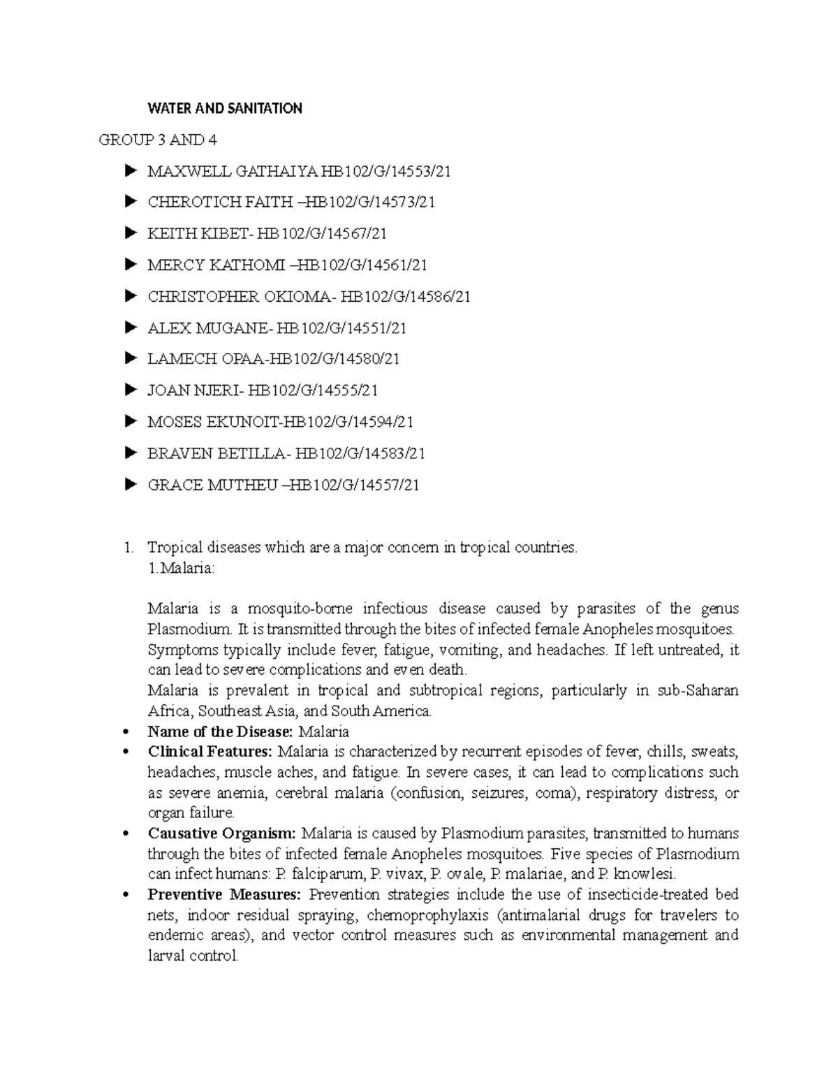 Group 3 AND 4 - Notes for the program - WATER AND SANITATION GROUP 3 ...
