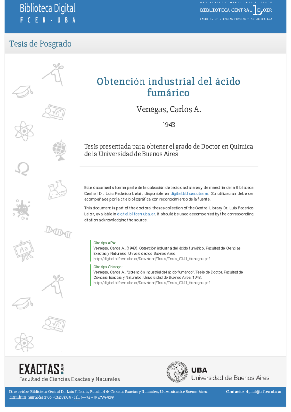 Tesis n0341 Venegas - Chichichi - Di recci ón:Di recci ón: Biblioteca ...