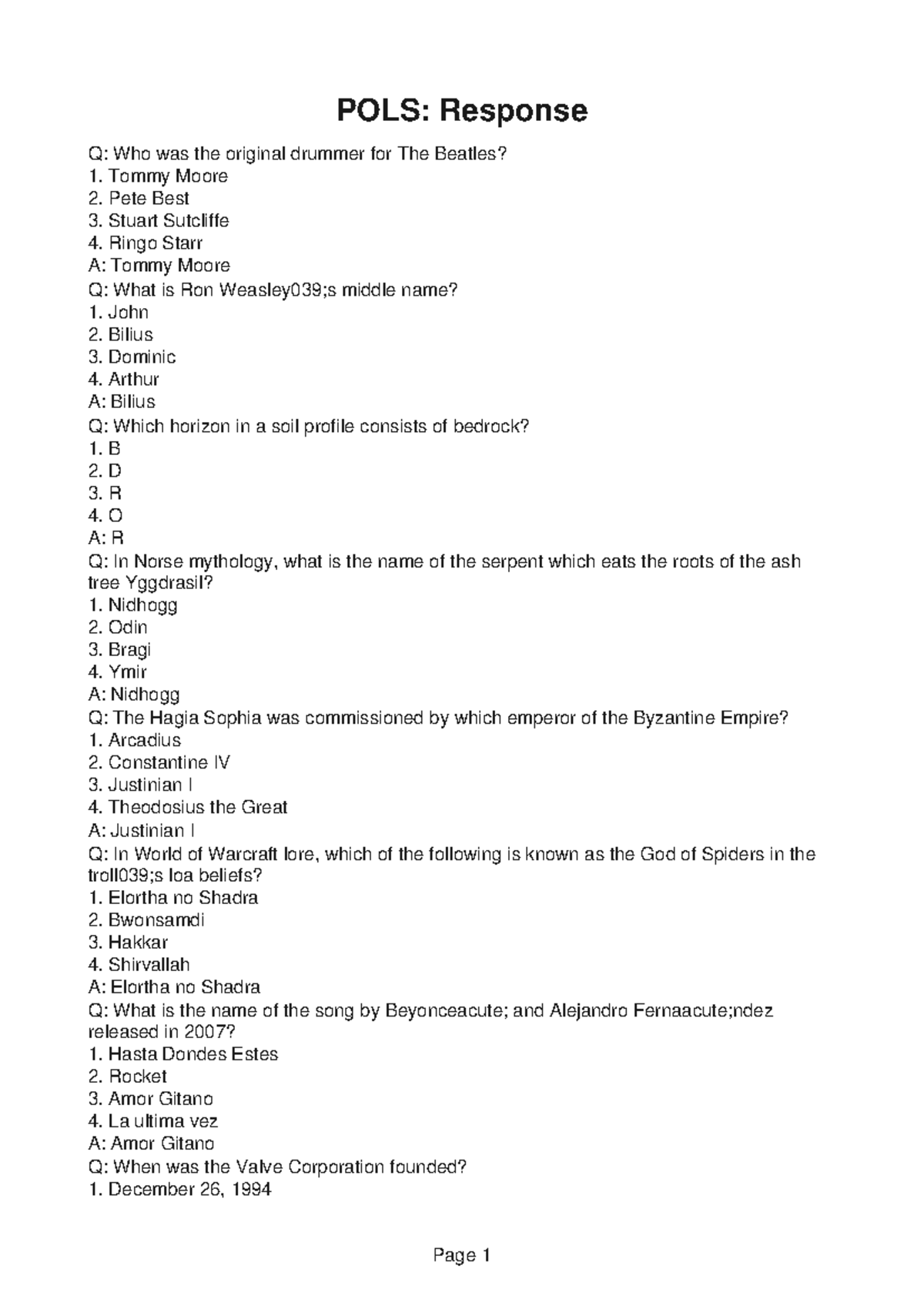 POLS345 Test Prep 6 - POLS: Response Q: Who was the original drummer ...