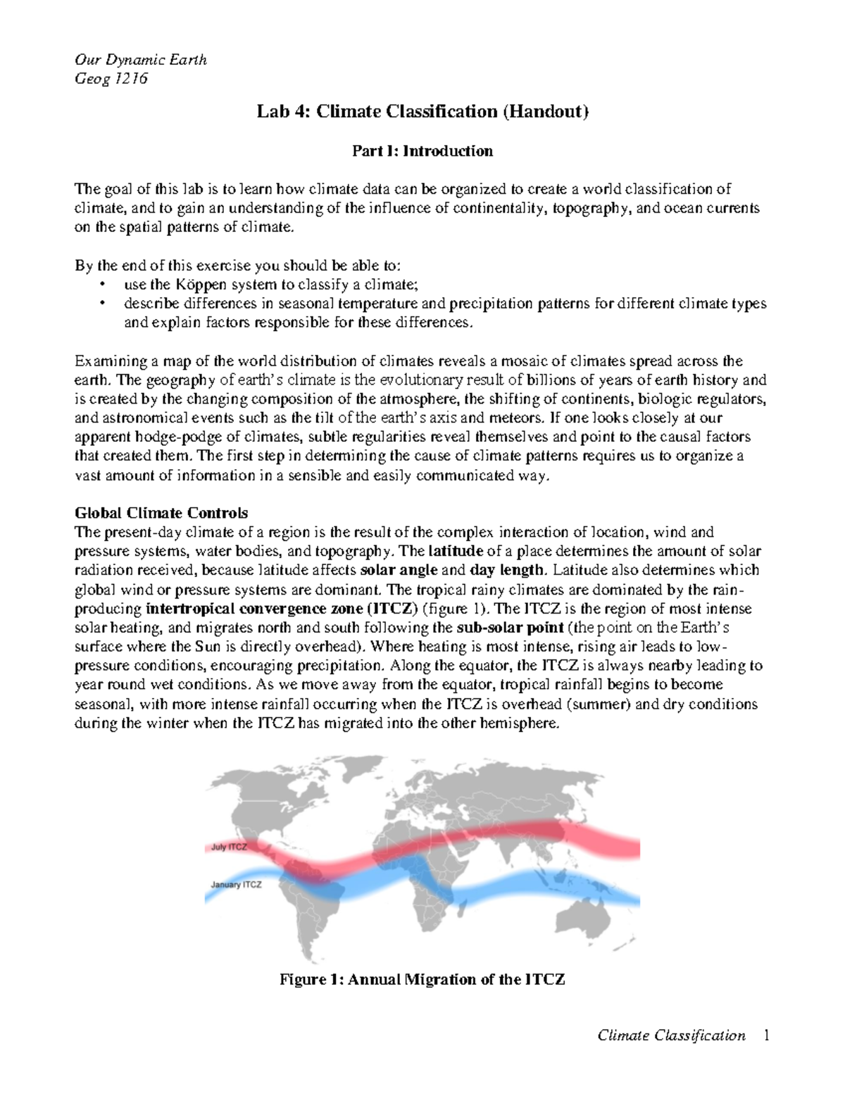 Climate Classification, handout - Geog 1216 Lab 4: Climate ...