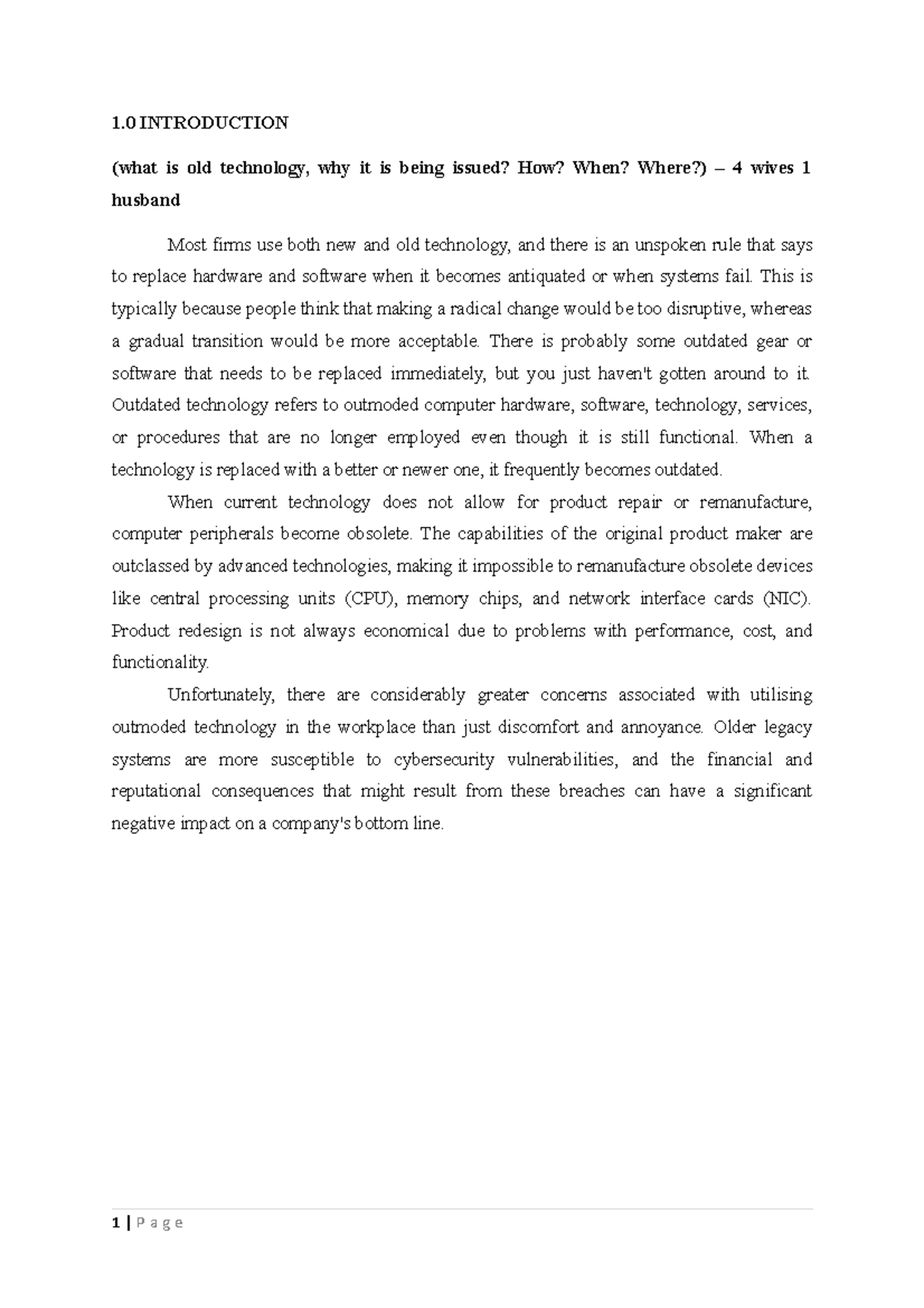 Mgt300 - This is a brief introduction part for current issue - 1 ...