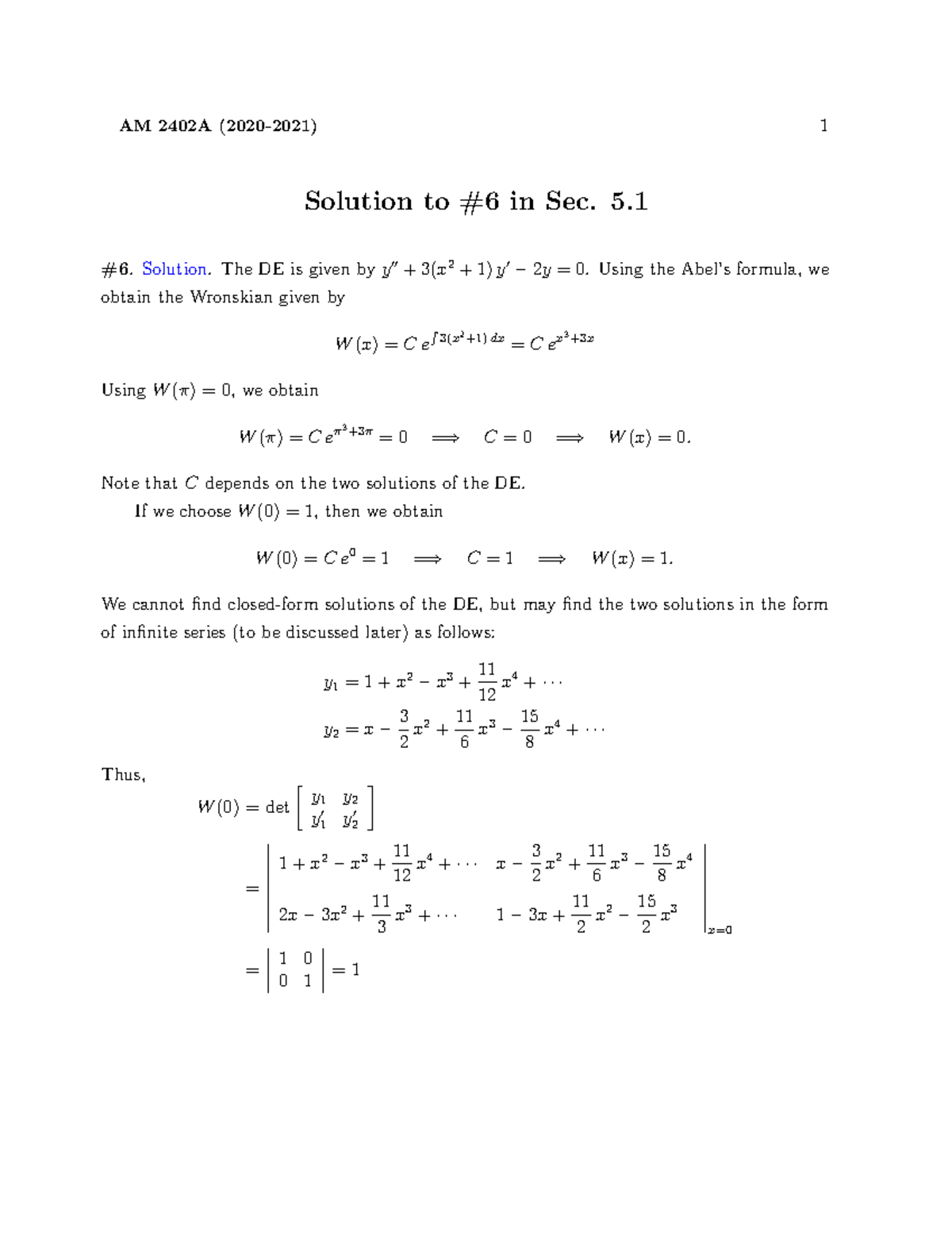 Soln-Sec5-1 No6 - resourceful - AM 2402A (2020-2021) 1 Solution to #6 ...